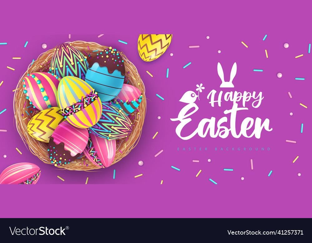 Holiday easter background with eggs Royalty Free Vector