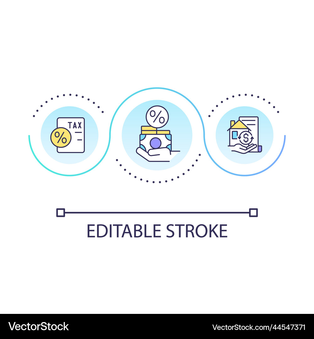 Homeowner property tax loop concept icon Vector Image