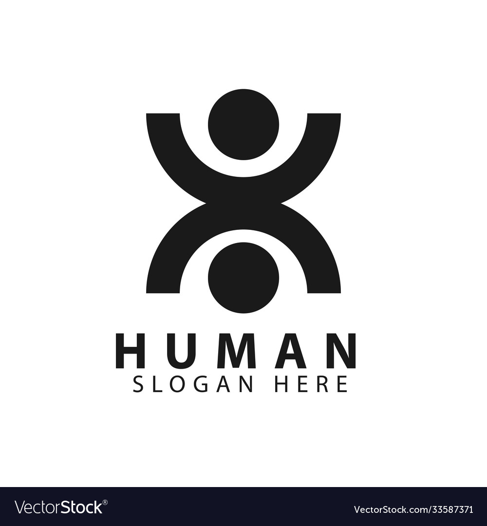Human logo template design Royalty Free Vector Image
