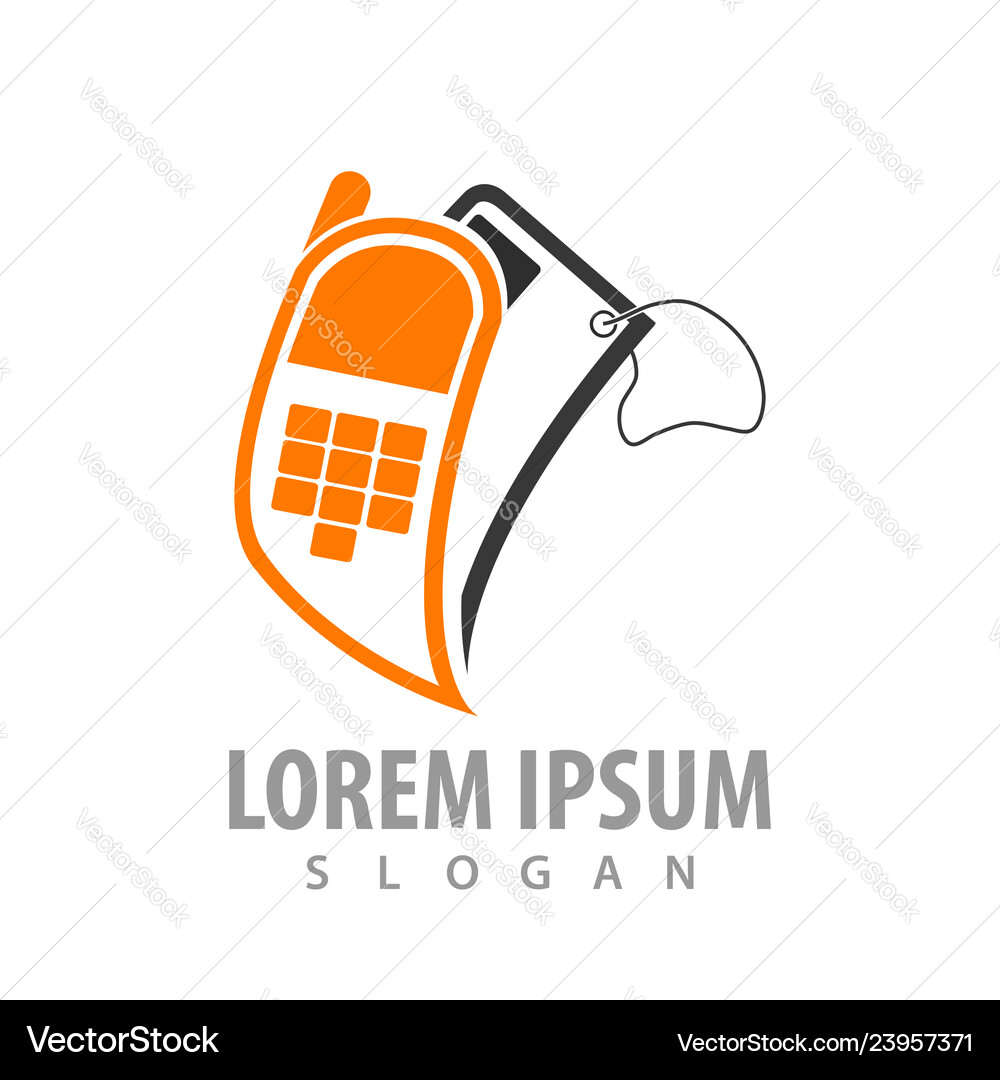 Label phone logo concept design symbol graphic Vector Image