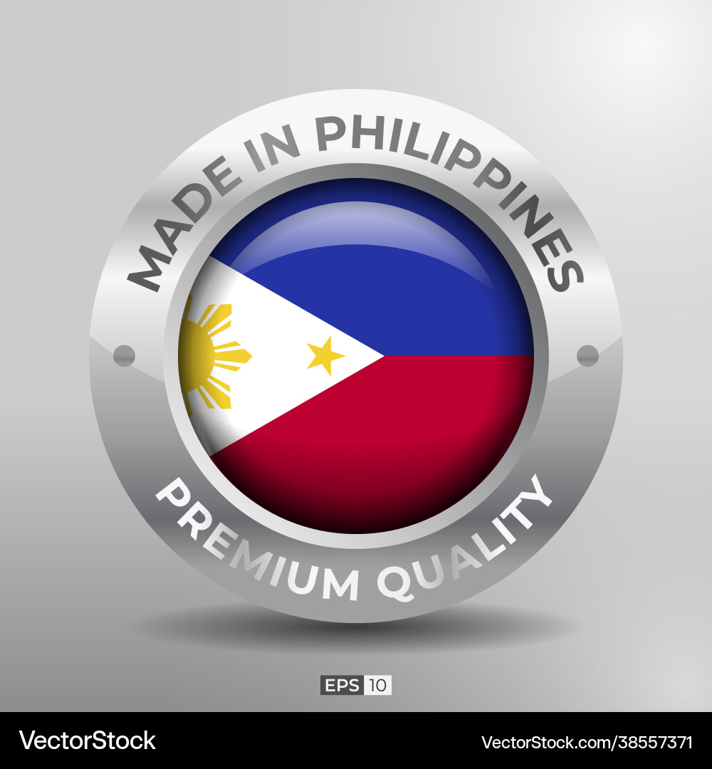 Made in philippines label logo stamp round flag Vector Image