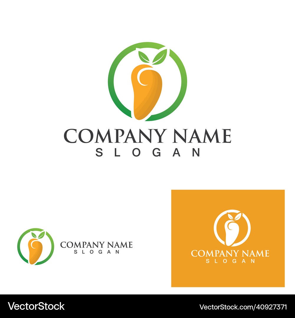 Mango fruits fresh logo and symbol Royalty Free Vector Image