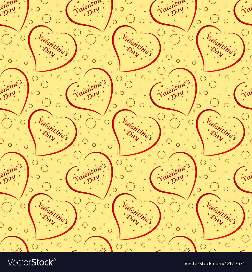 Seamless pattern of red hearts valentines day Vector Image