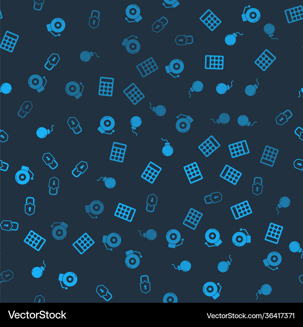 Set ringing alarm bell password protection bomb Vector Image