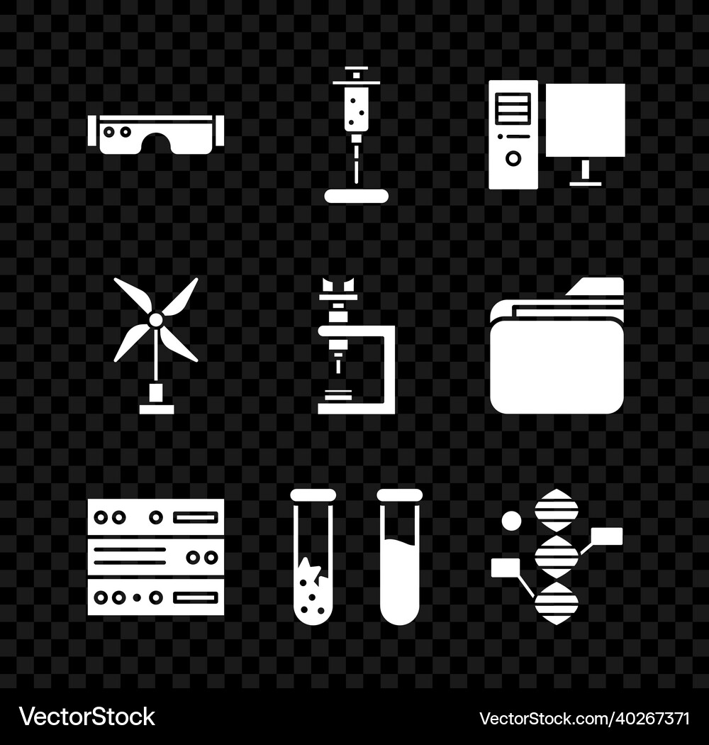Set smart glasses syringe computer monitor Vector Image