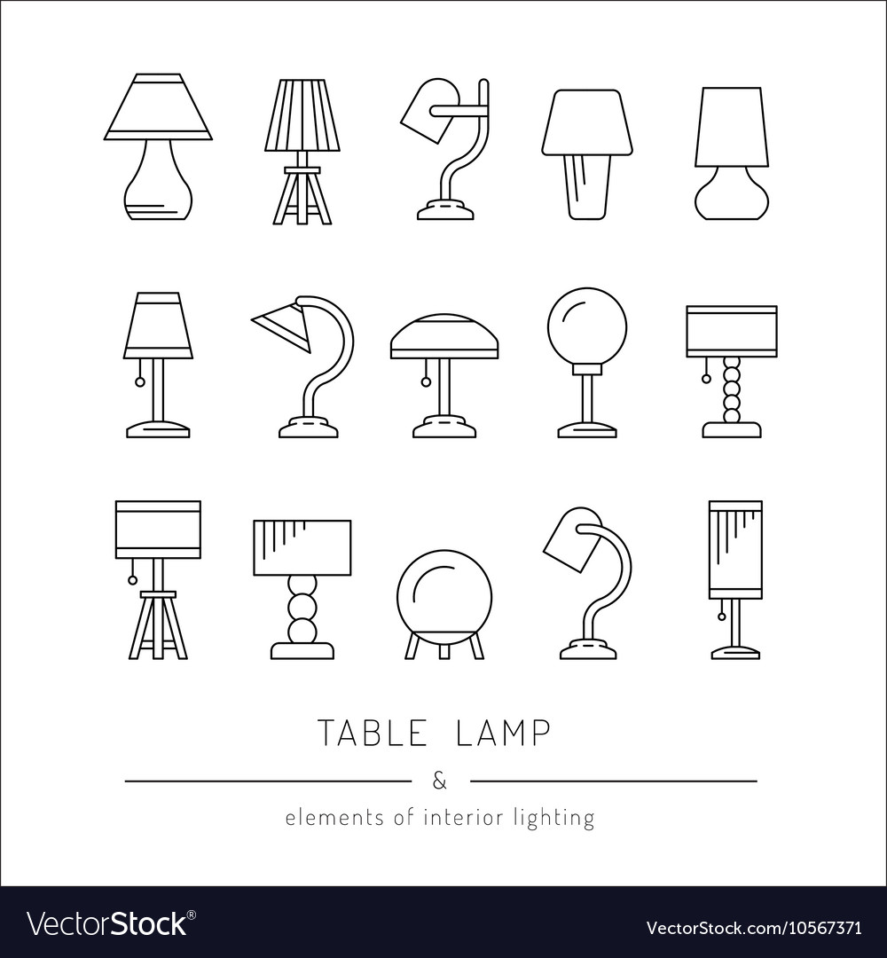 Set table lamp Royalty Free Vector Image - VectorStock