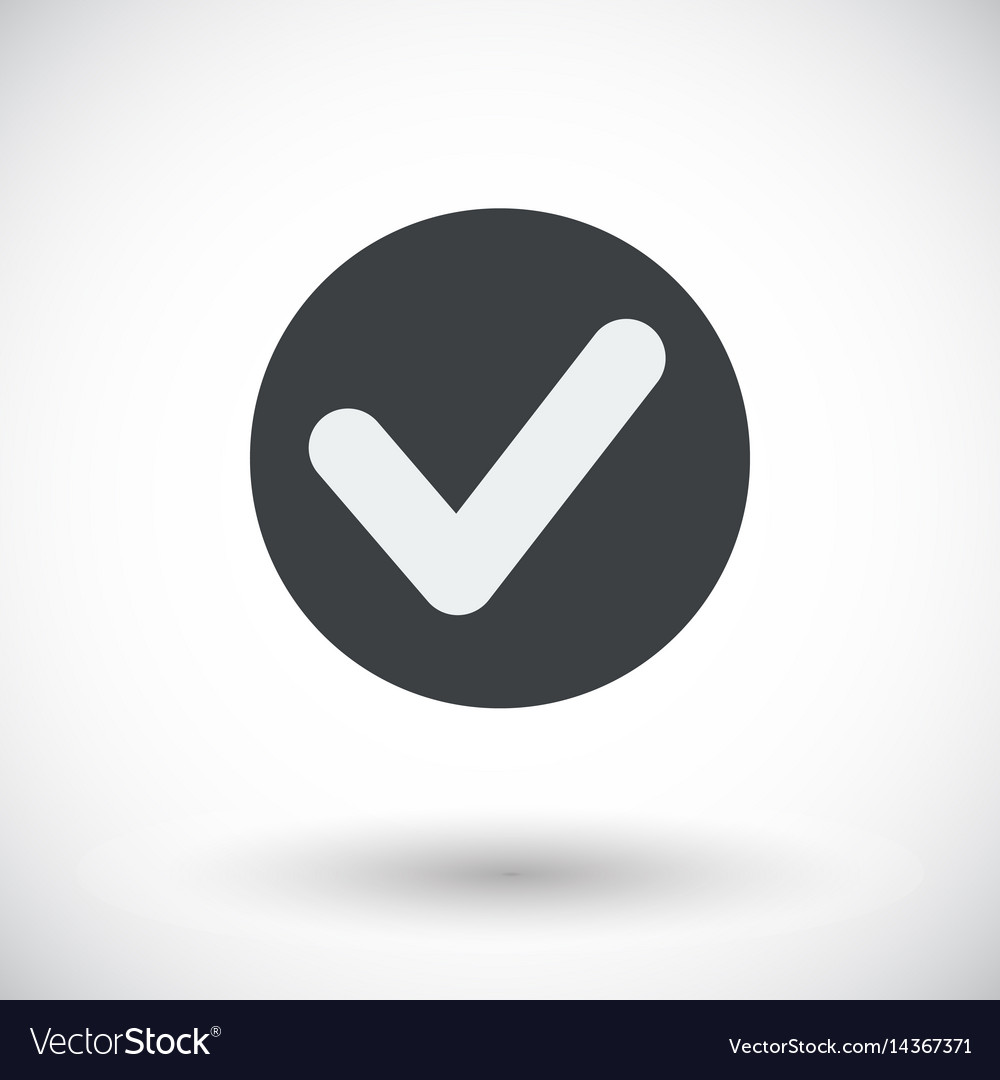 Single check mark flat icon Royalty Free Vector Image