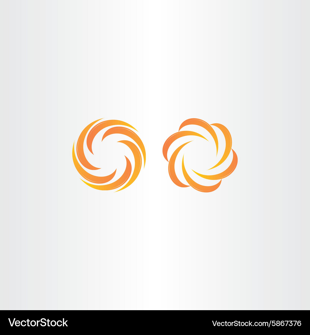 Autumn abstract logo orange yellow icon Royalty Free Vector