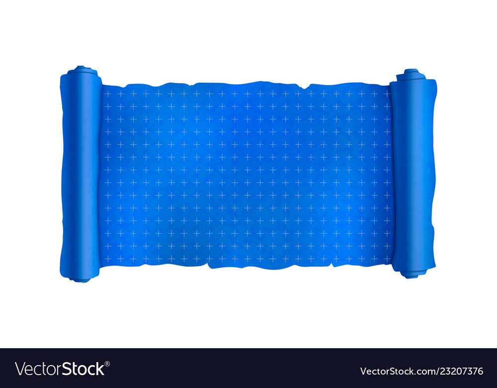 Blue scroll with engineering marks blank Vector Image