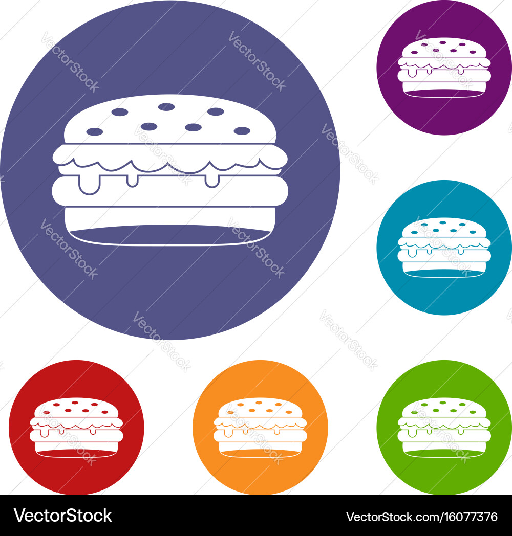 Burger icons set Royalty Free Vector Image - VectorStock