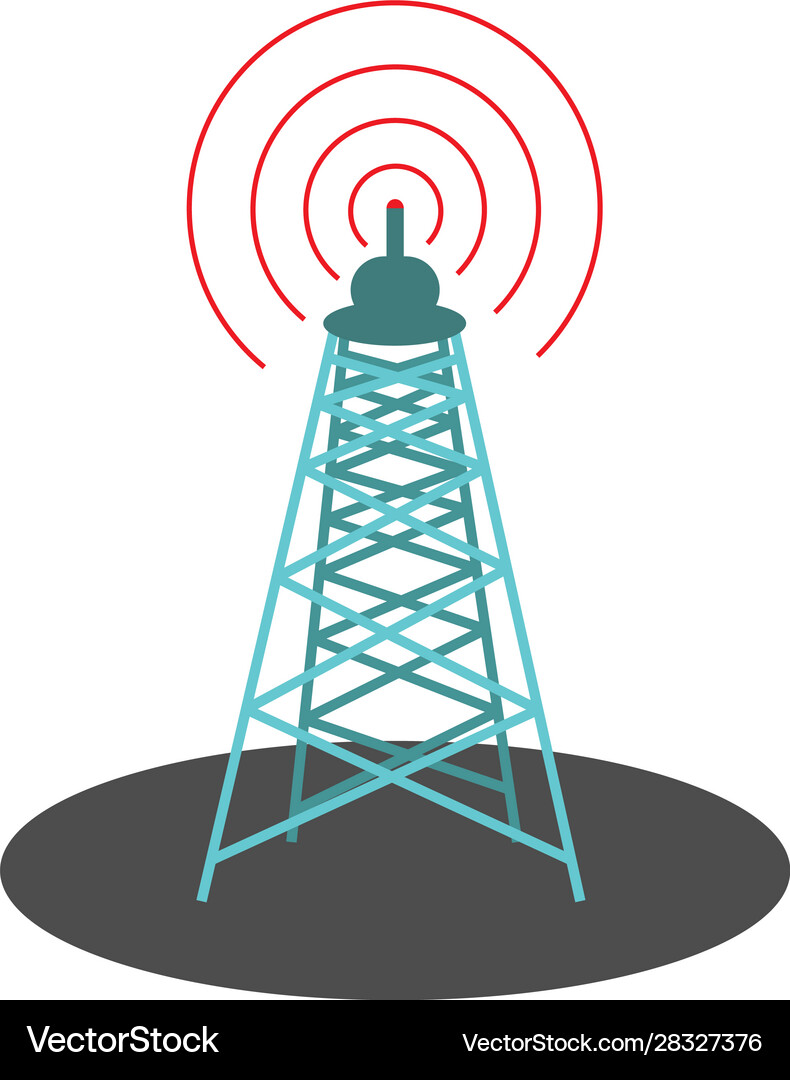 Communication tower simple clip art Royalty Free Vector