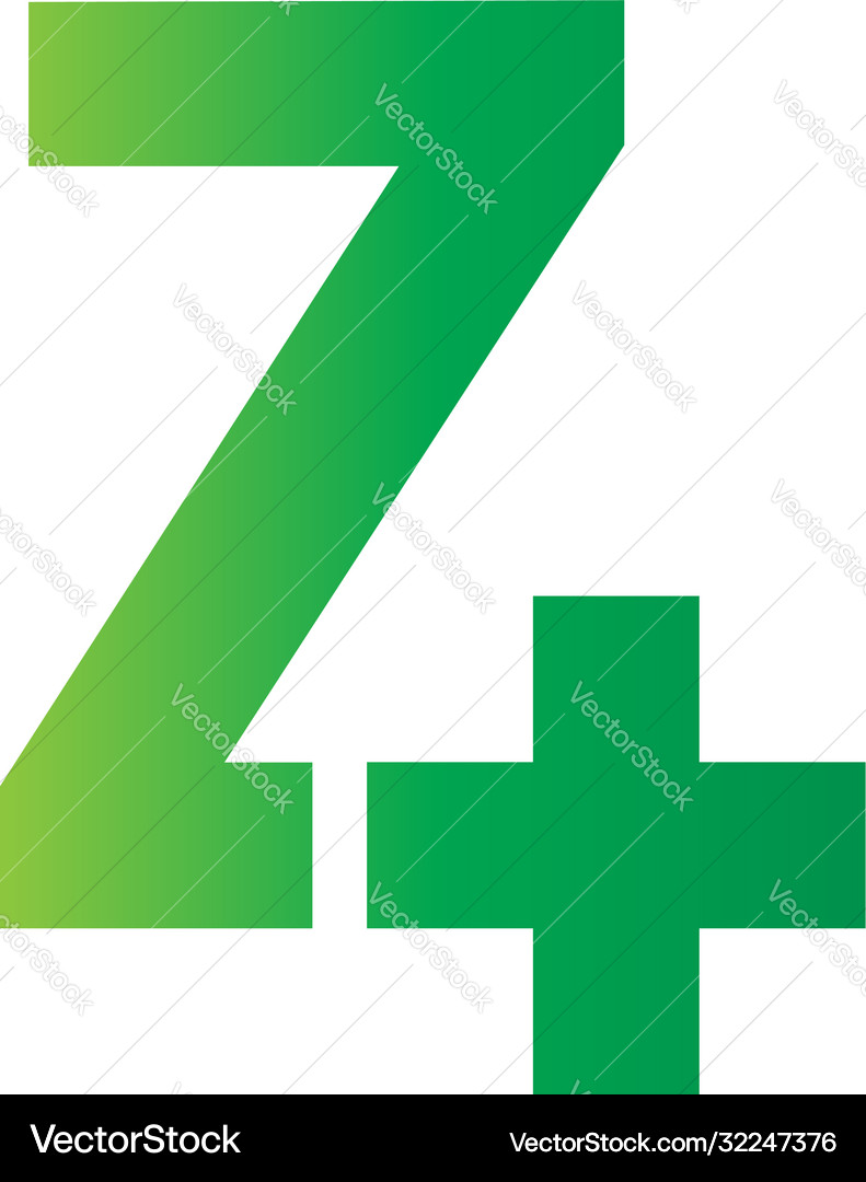 Cross z letter logo medical Royalty Free Vector Image