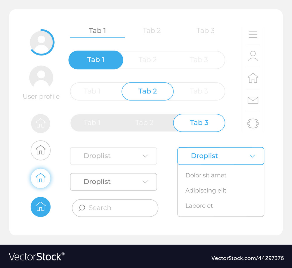 Edit account ui elements kit Royalty Free Vector Image Edit account ui elements kit Royalty Free Vector Image