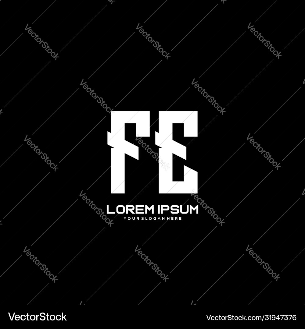 Fe initial letter minimalist art logo Royalty Free Vector