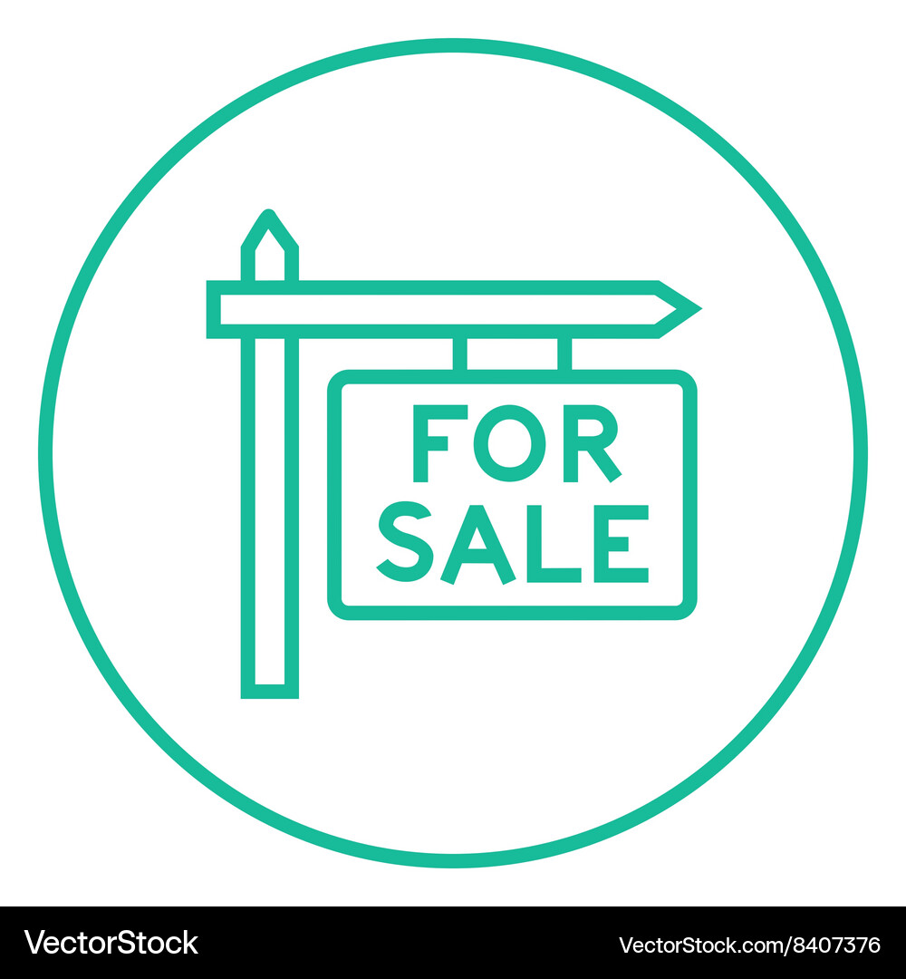 For sale signboard line icon Royalty Free Vector Image