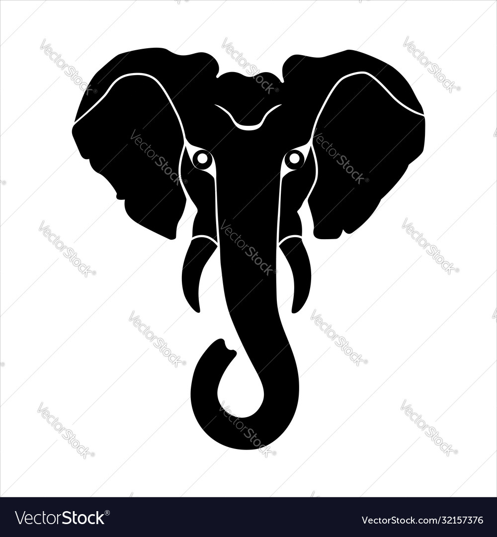 Head elephant Royalty Free Vector Image - VectorStock