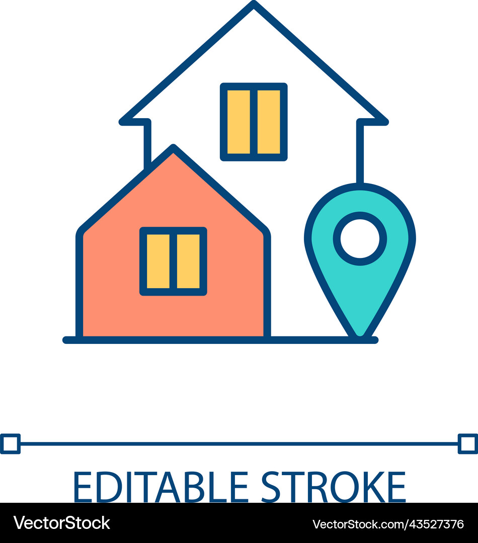Home location rgb color icon Royalty Free Vector Image