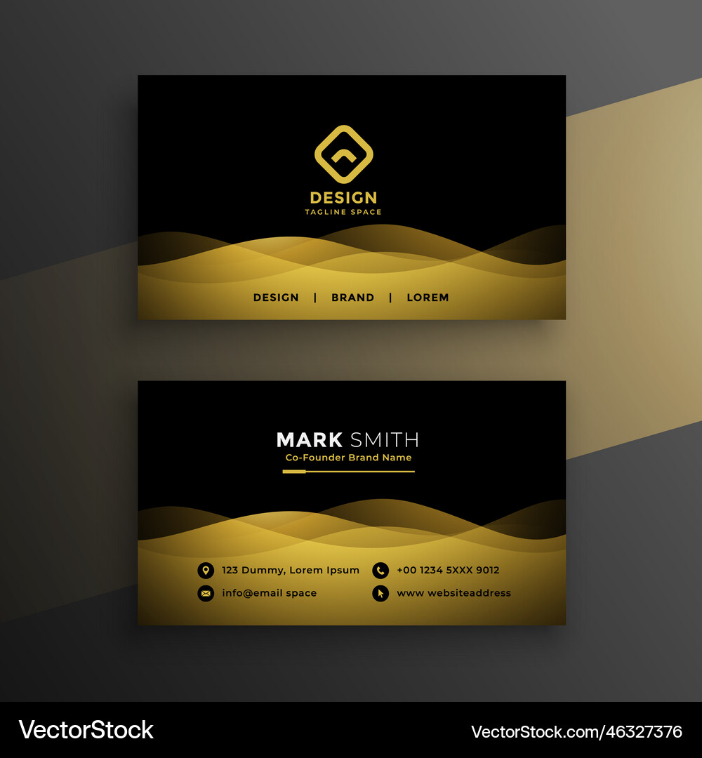 Premium dark business card design Royalty Free Vector Image