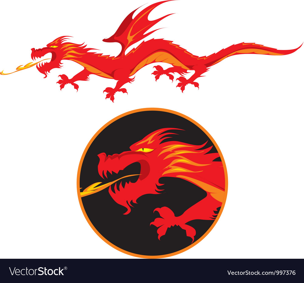 Red dragon Royalty Free Vector Image - VectorStock