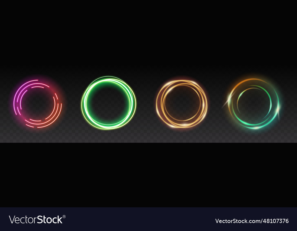 Round glowing light frame shining circle vibrant Vector Image