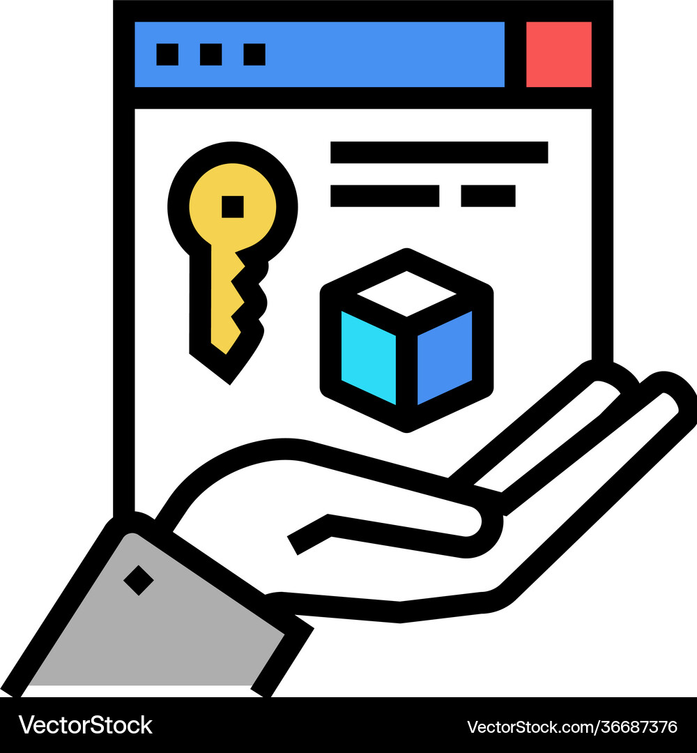 Security digital processing color icon Royalty Free Vector