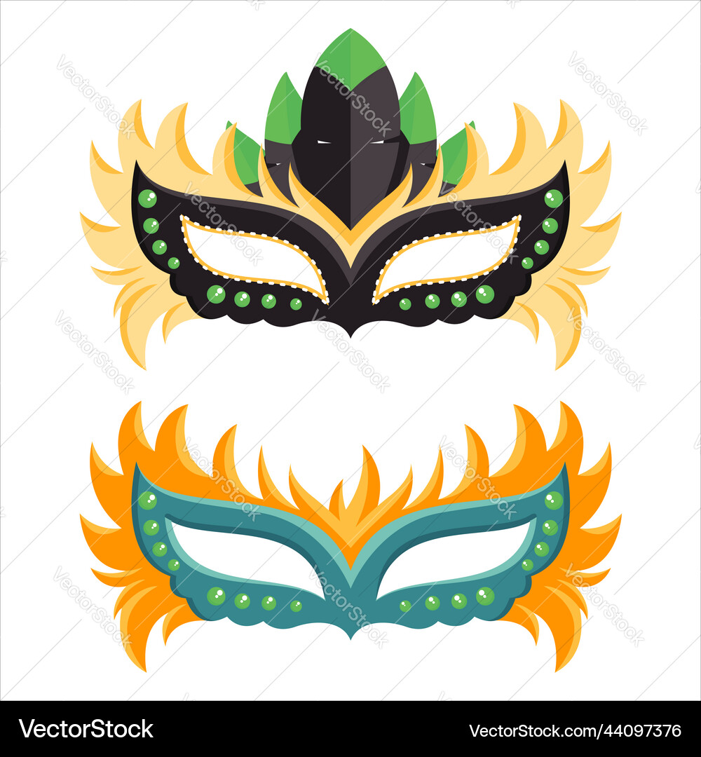 Set of masquerade ball masks Royalty Free Vector Image