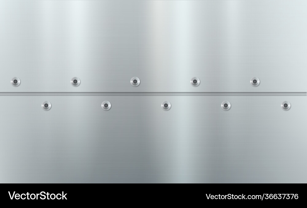 Steel or aluminum texture with screws row Vector Image