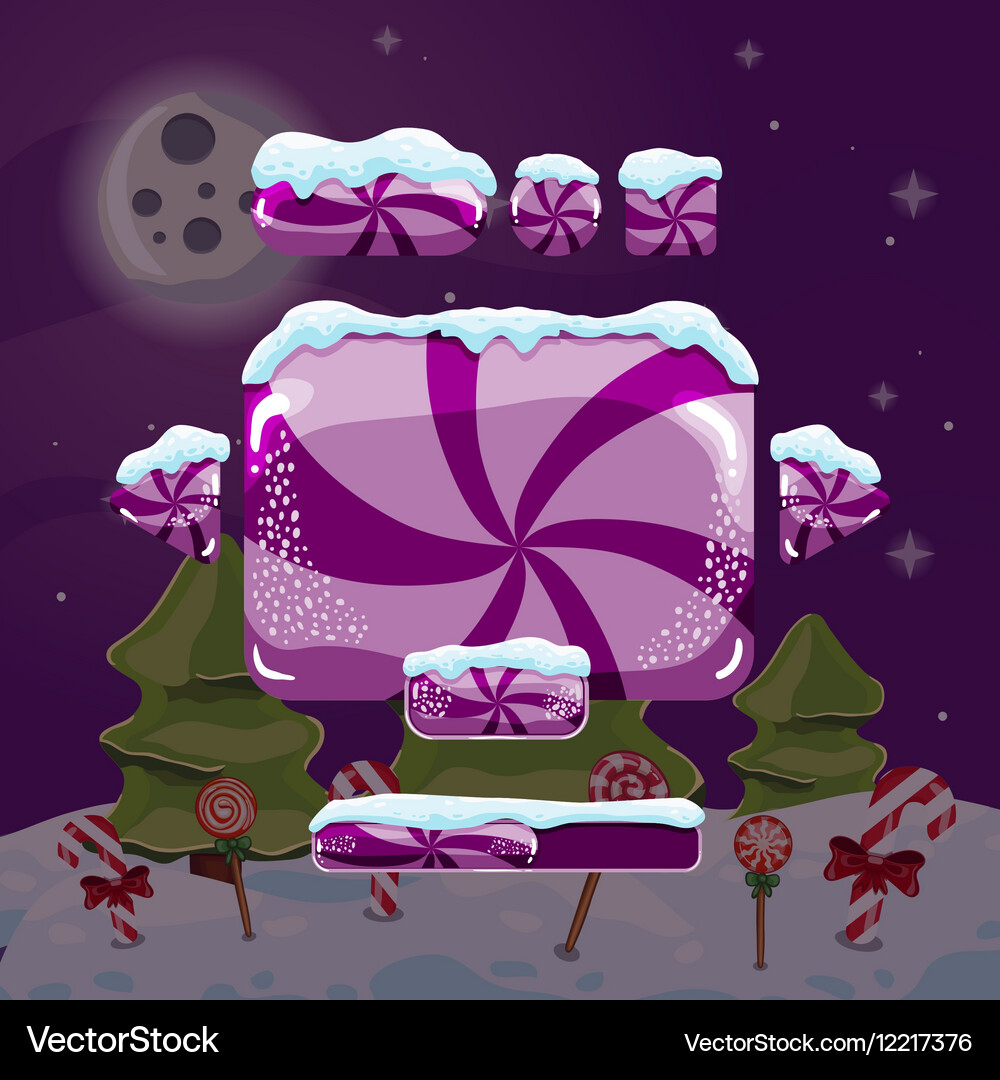Sweet winter user interface game Royalty Free Vector Image