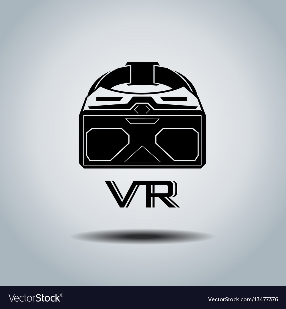 Virtual reality headset icon flat design Vector Image Virtual reality headset icon flat design Vector Image