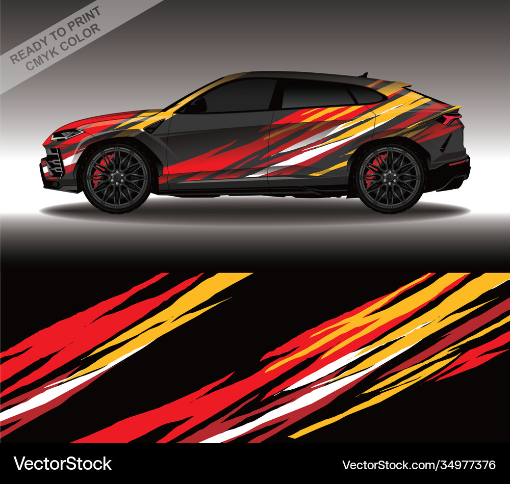 Wrap car decal design custom livery race rally Vector Image