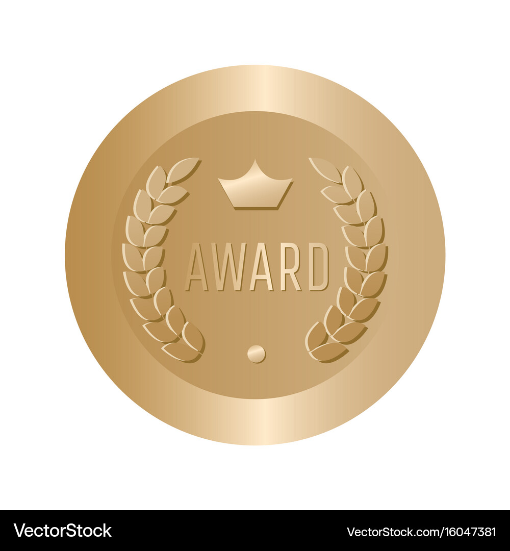 Award gold round sign Royalty Free Vector Image
