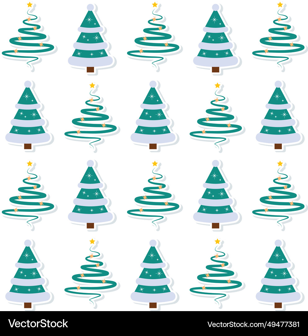Christmas tree icon pattern background Royalty Free Vector