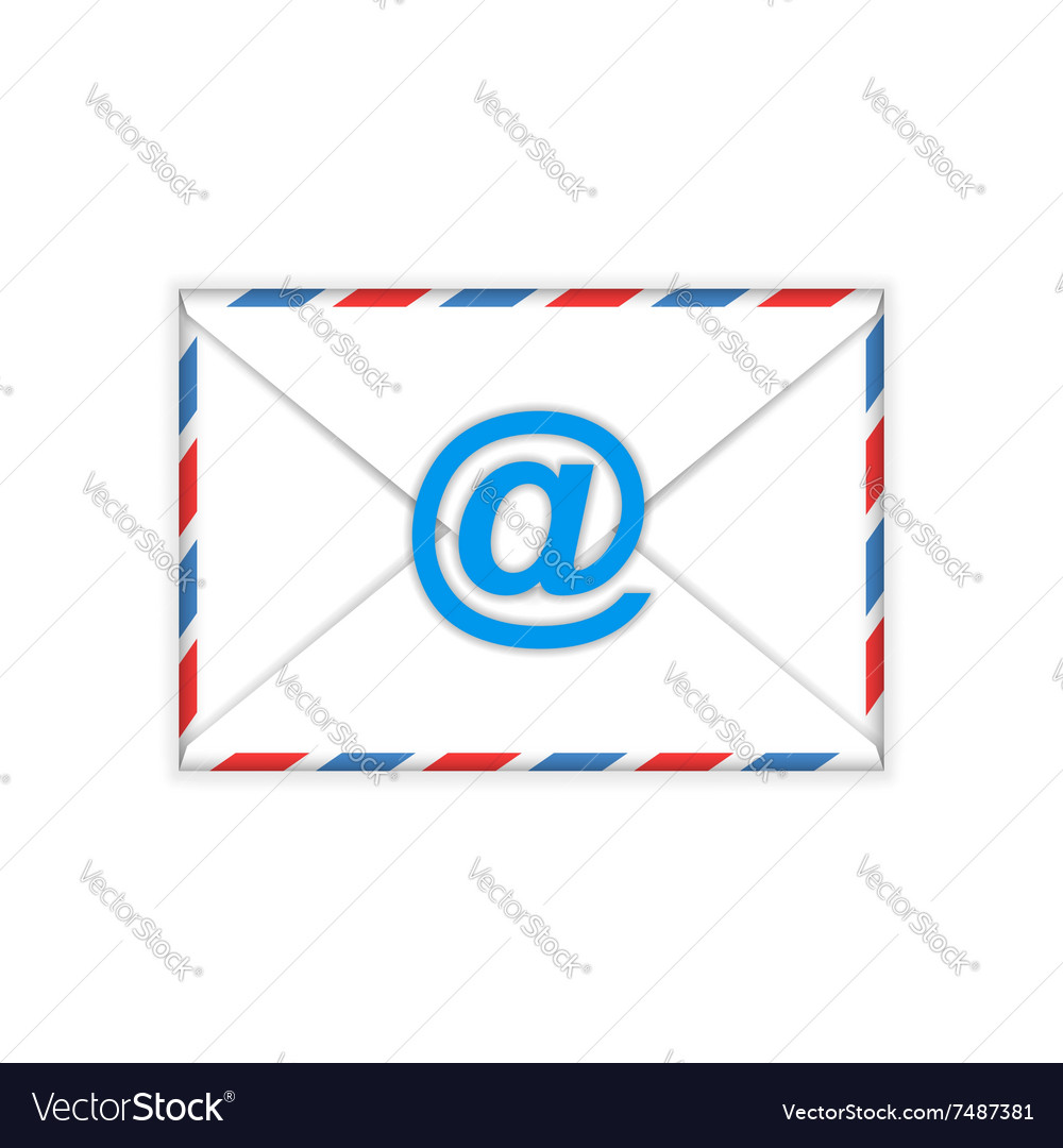 Envelope with e-mail sign flat icon Royalty Free Vector