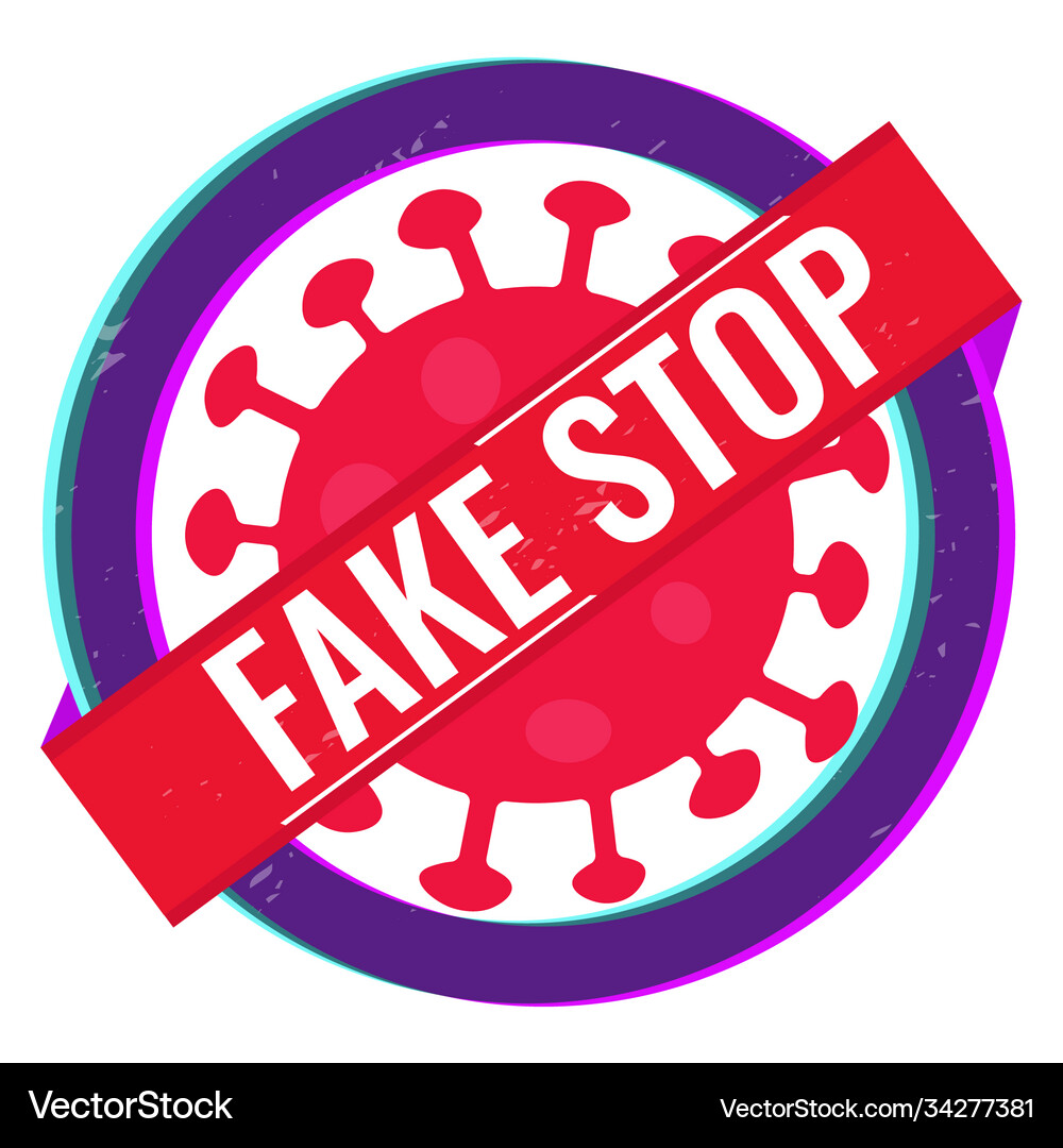 Fake stop with a coronavirus sign suitable Vector Image