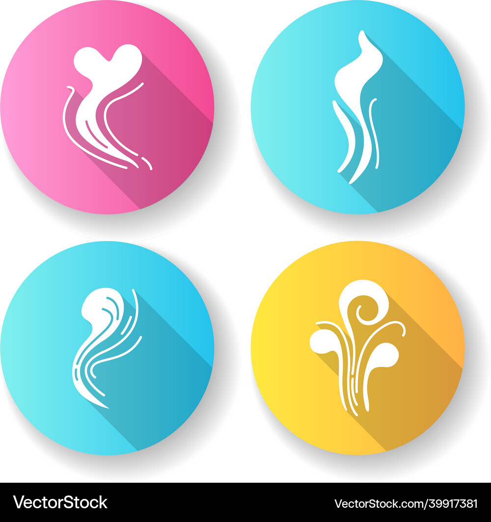 Good and bad smell flat design long shadow glyph Vector Image