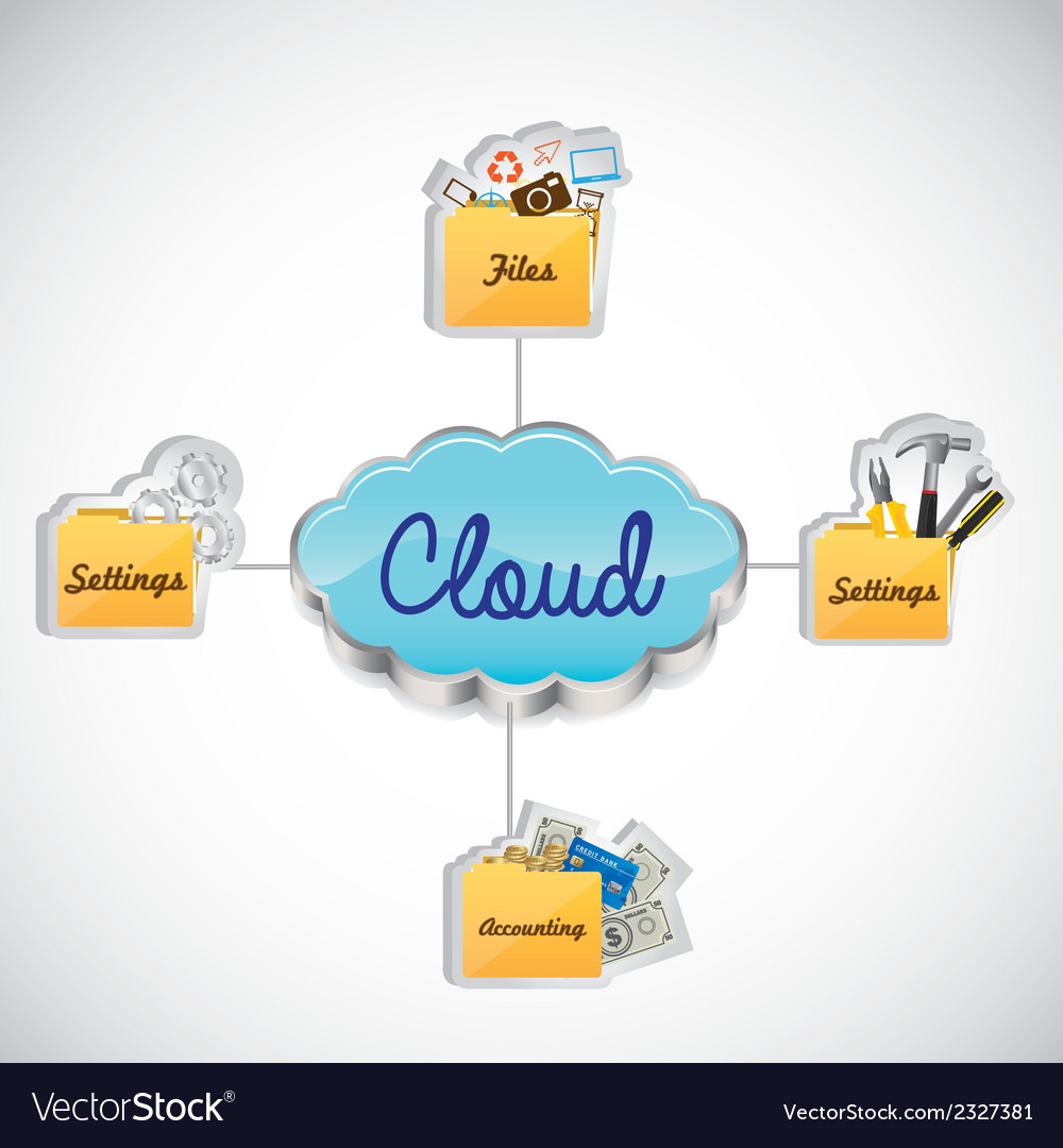 Icons applications in cloud app Royalty Free Vector Image