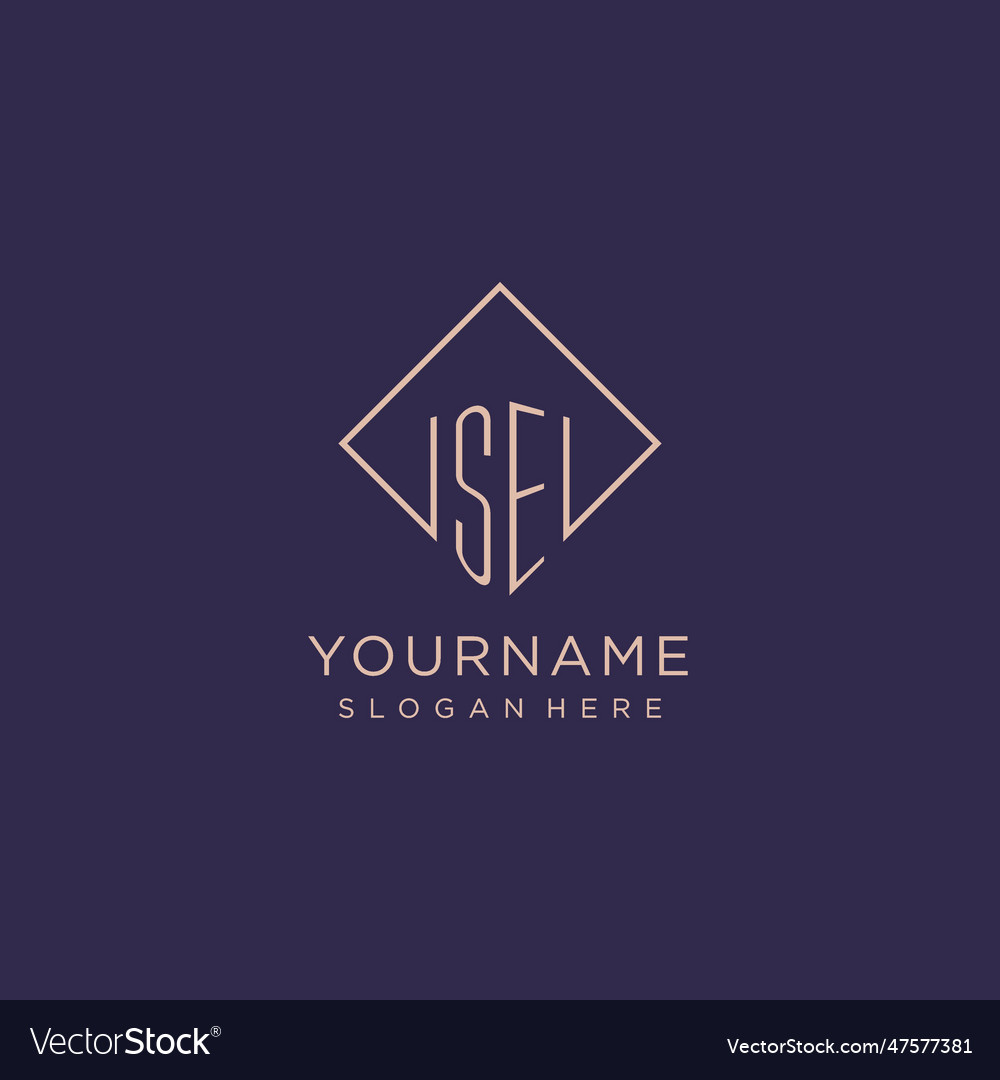 Initials se logo monogram with rectangle style Vector Image