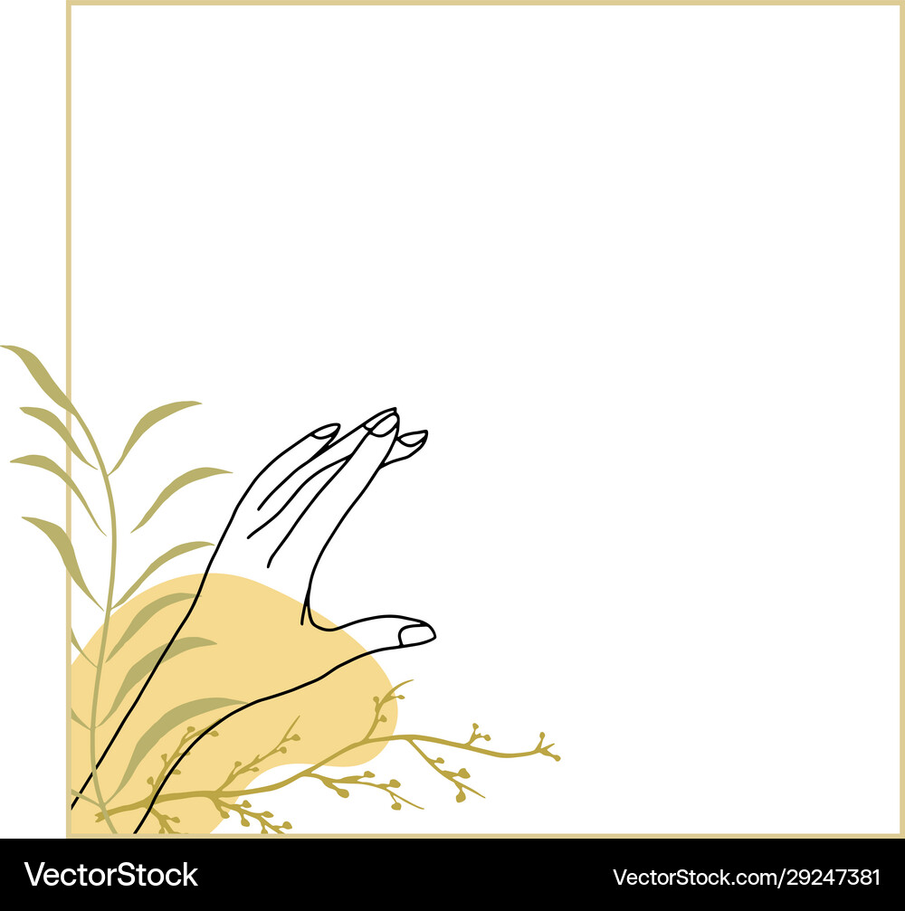 Modern line art woman hands Royalty Free Vector Image