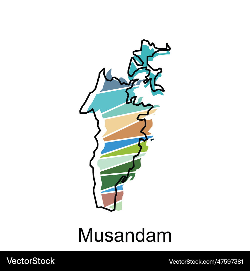 Musandam map design template oman political map Vector Image