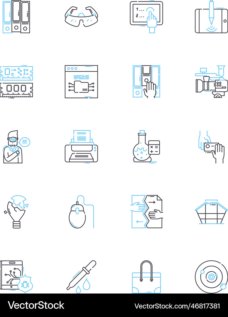 Music melody linear icons set harmony rhythm Vector Image