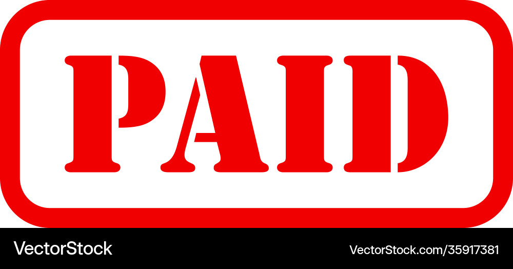 Paid red rubber stamp graphic design stenc Vector Image
