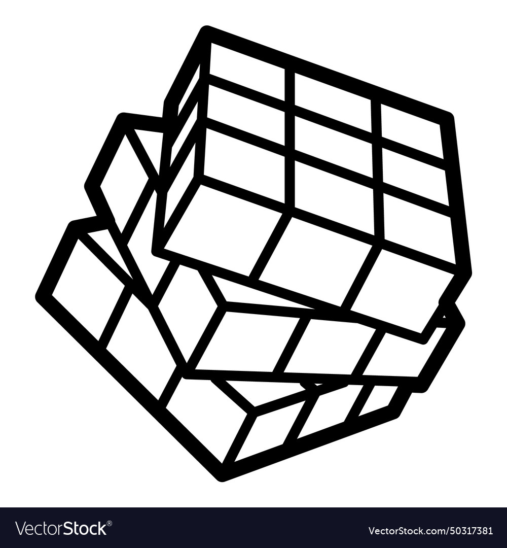 Rubiks cube flat icon isolated on white background Rubiks cube flat icon isolated on white background