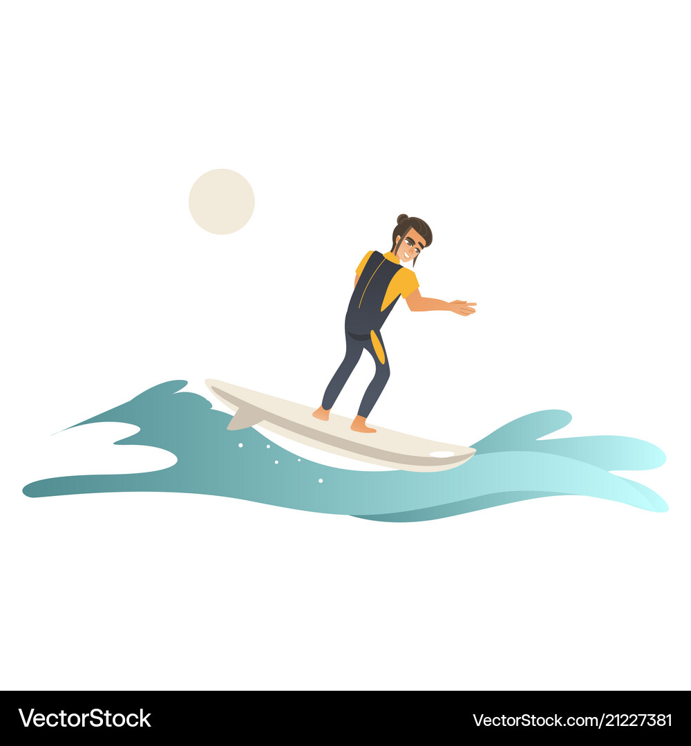 Summertime sea and ocean activity - young man Vector Image