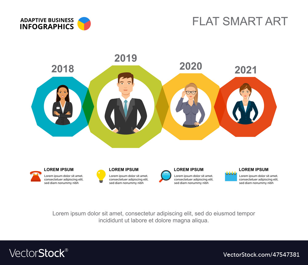 Timeline process chart template for presentation Vector Image
