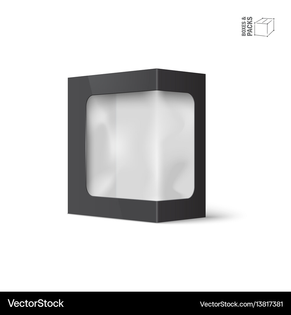 White product package box with window Royalty Free Vector