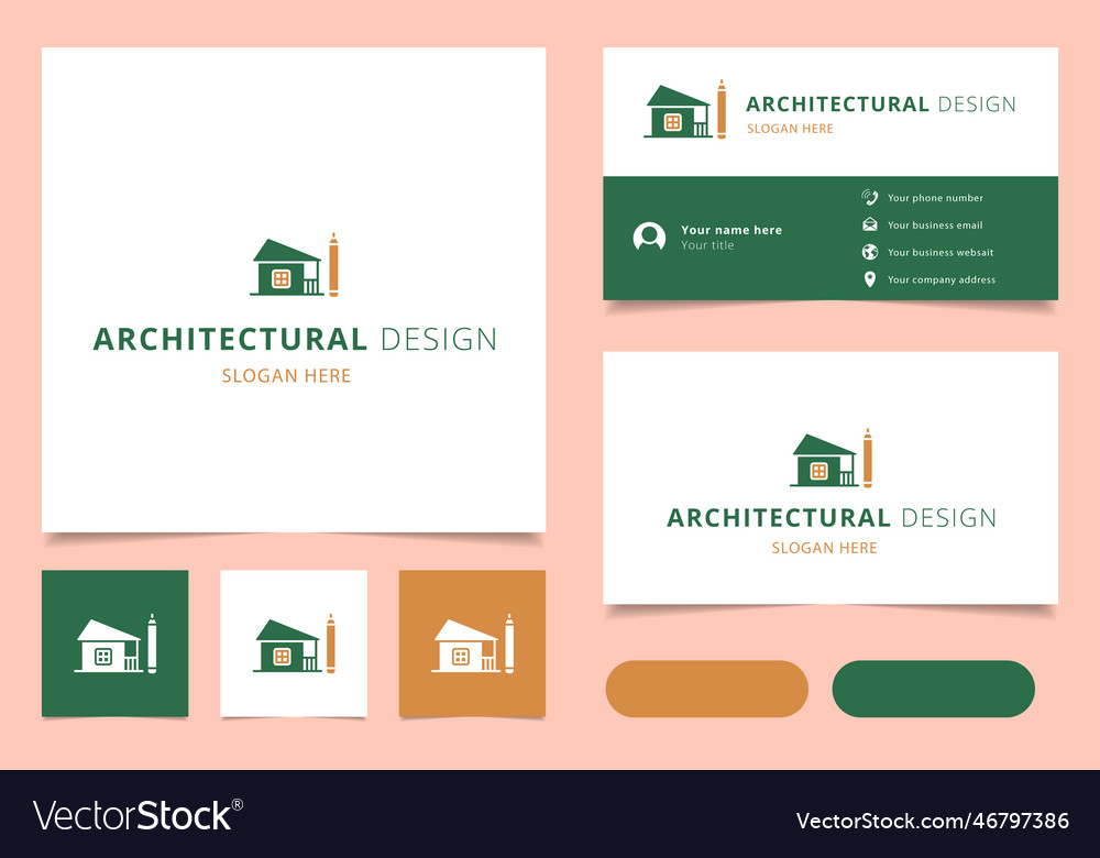 Architectural design logo design with editable Vector Image Architectural design logo design with editable Vector Image