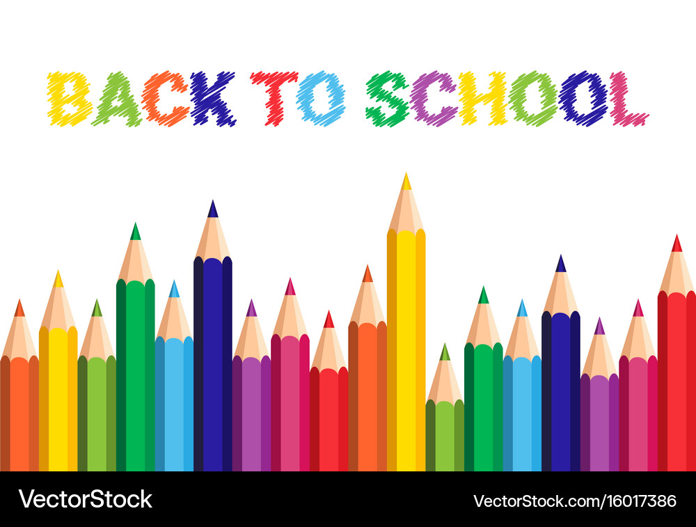 Colorful School Supplies Poster Royalty Free Vector Image