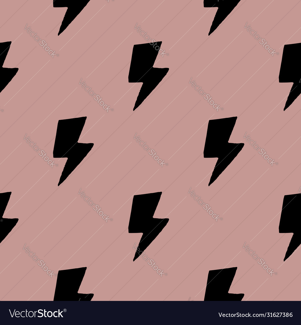 Creative thunder backdrop seamless pattern black Vector Image