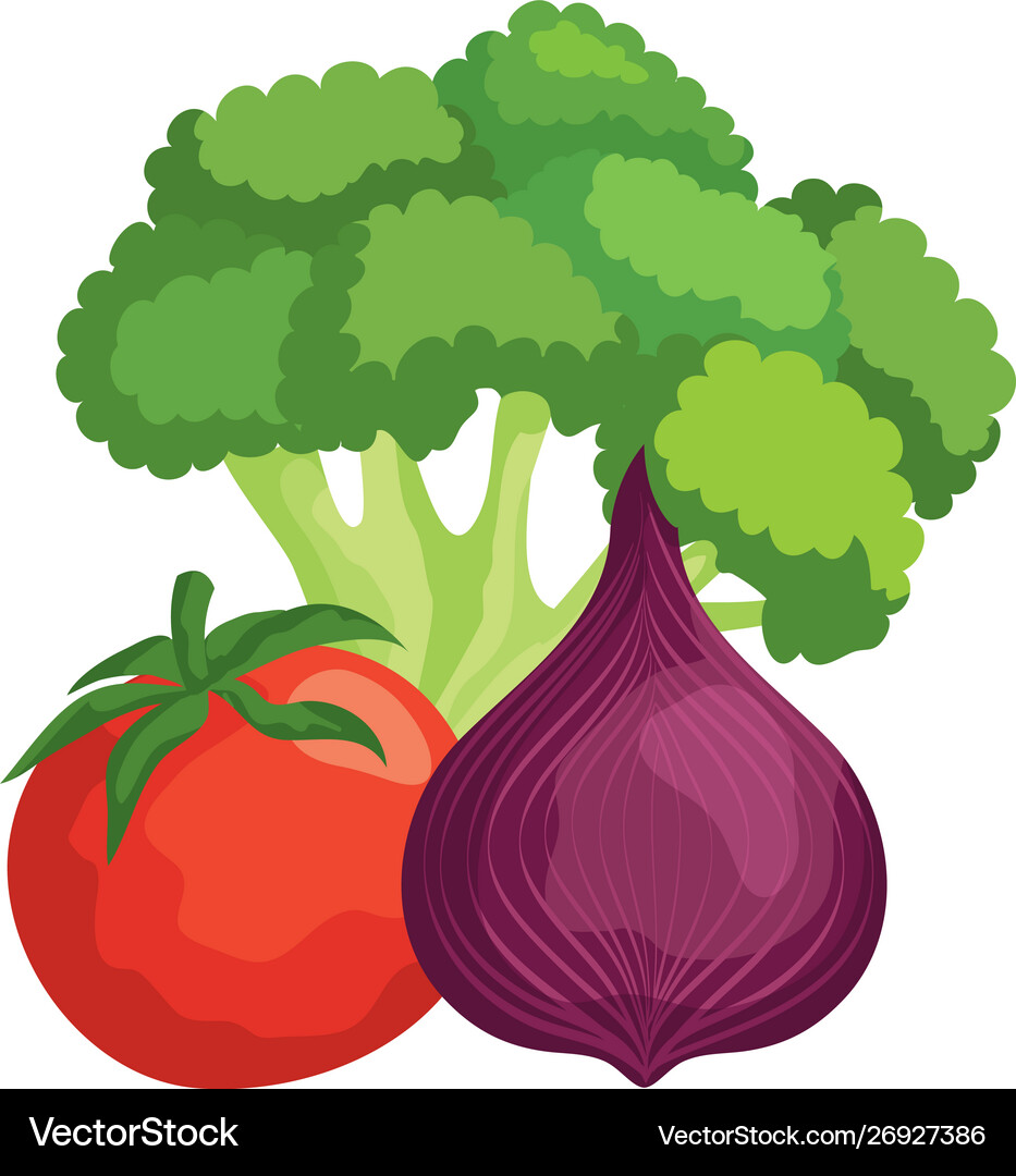 Fresh vegetables nature isolated icons Royalty Free Vector