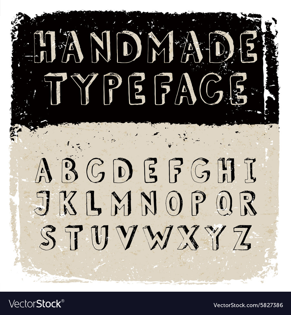 Handmade typeface Royalty Free Vector Image - VectorStock